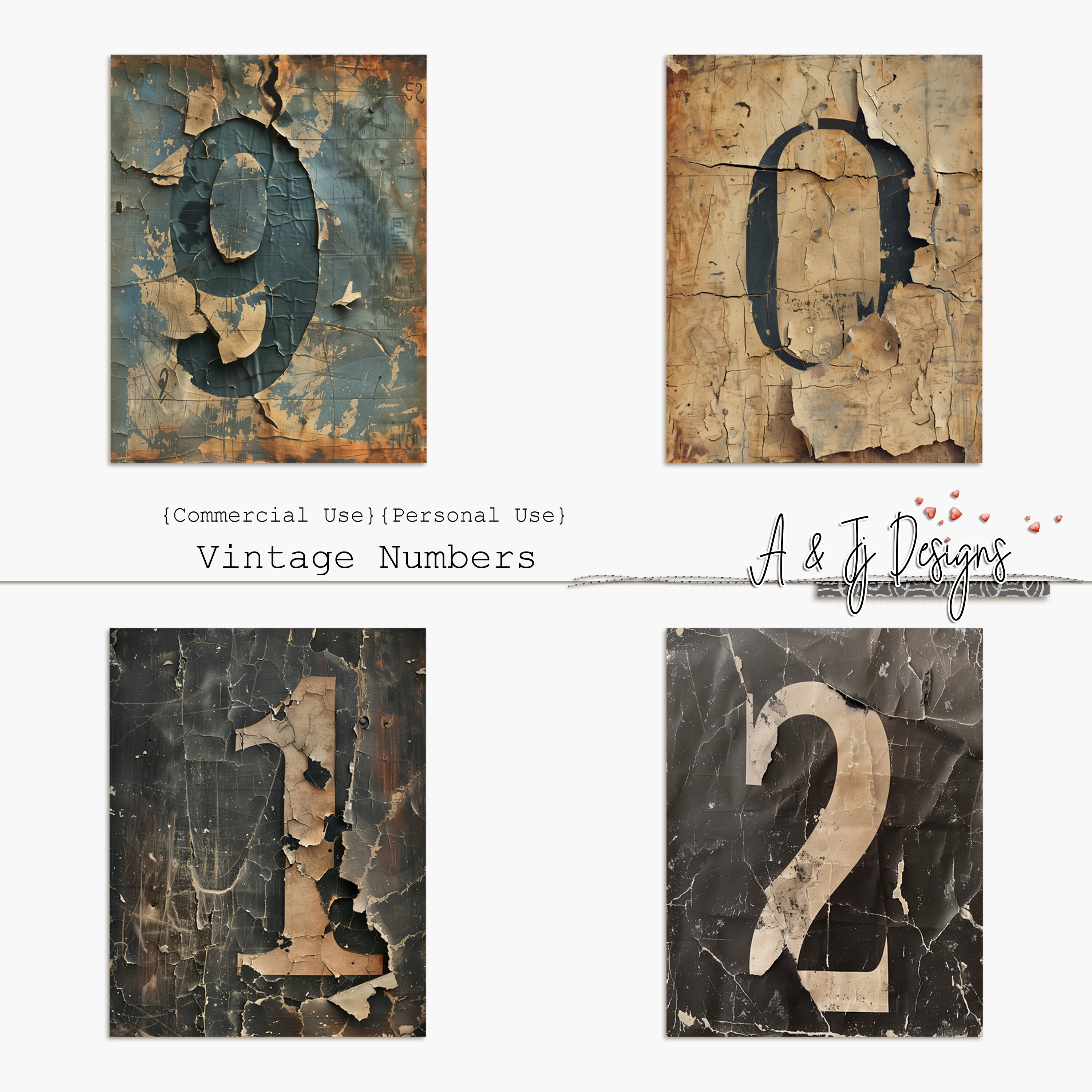 Vintage Numbers, CU, Printable, Ephemera, Papers, JPG Format, Junk ...