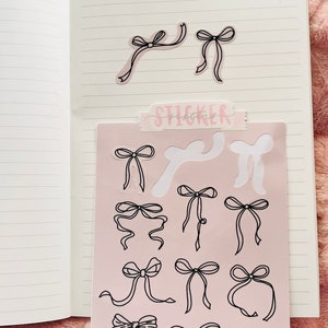 CUSTOM Cute Vinyl Bow Sticker Sheet - Etsy
