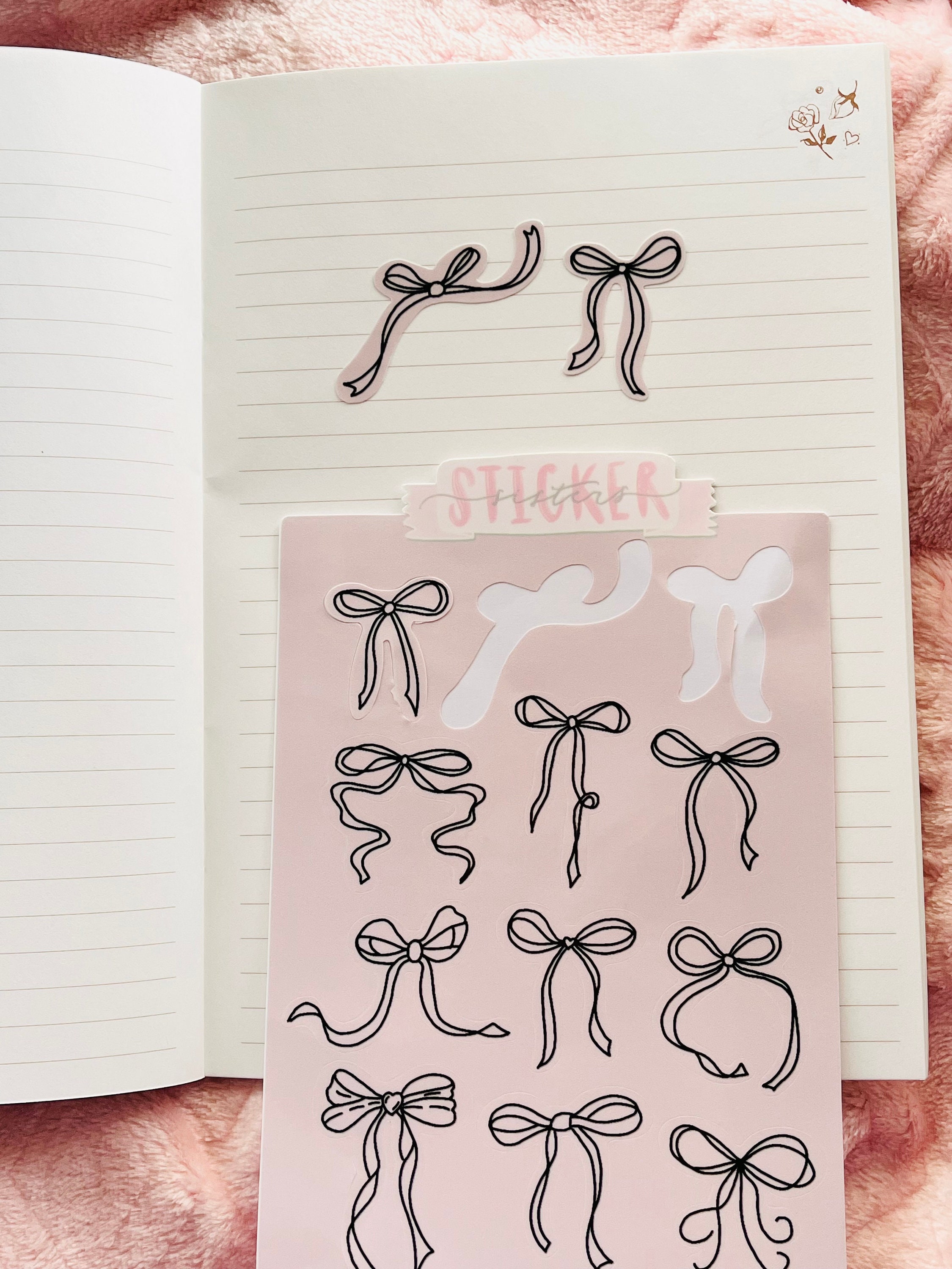 CUSTOM Cute Vinyl Bow Sticker Sheet - Etsy