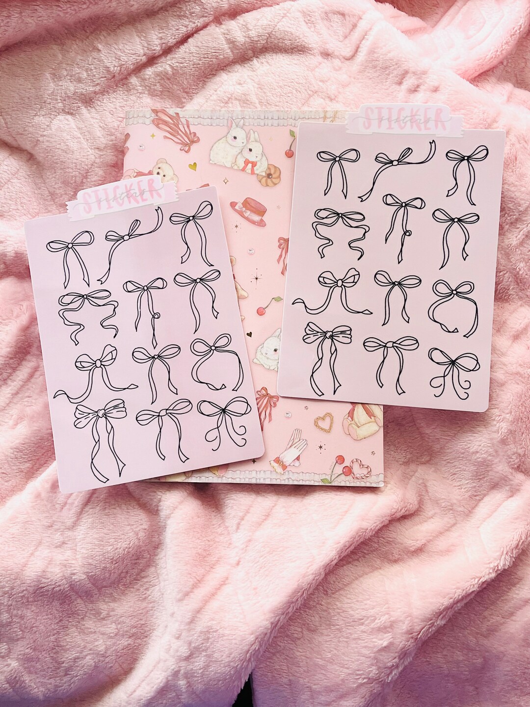 CUSTOM Cute Vinyl Bow Sticker Sheet - Etsy