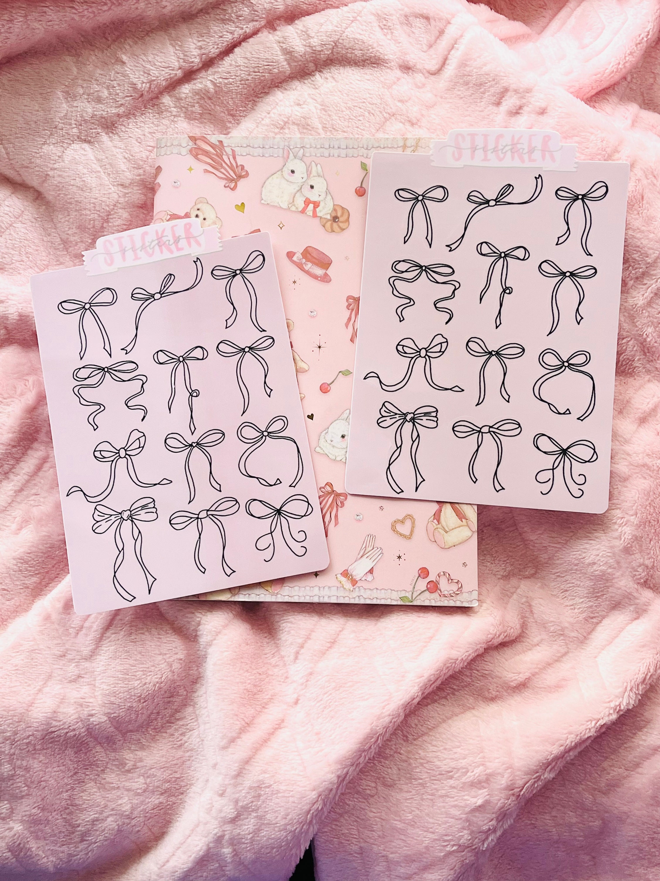 CUSTOM Cute Vinyl Bow Sticker Sheet - Etsy