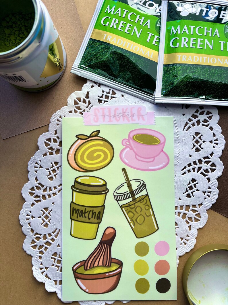 Cute Vinyl Matcha Sticker Sheet - Etsy