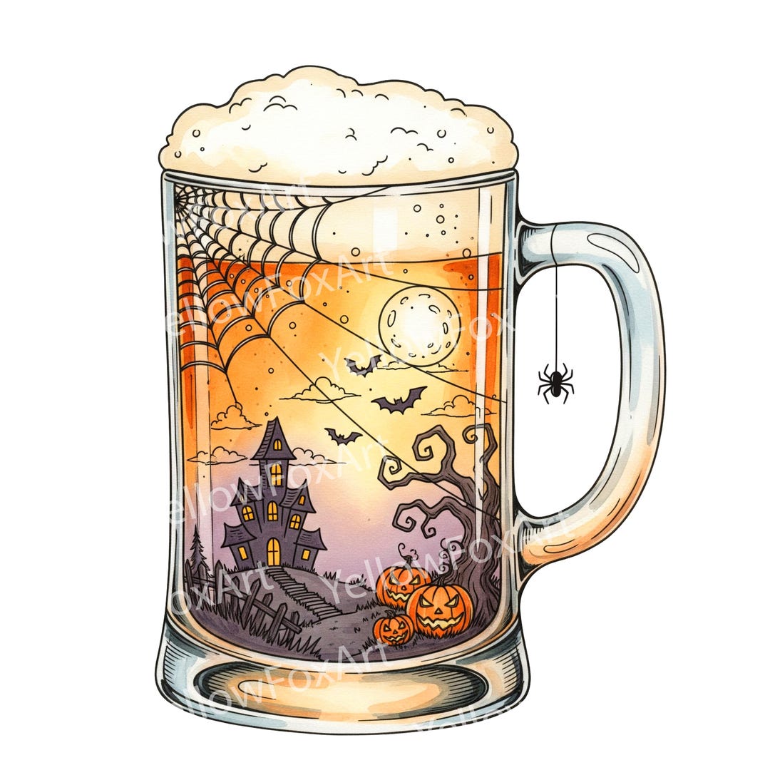 Halloween Beer Mug Art: Spooky Haunted House PNG (digital Download) - Etsy