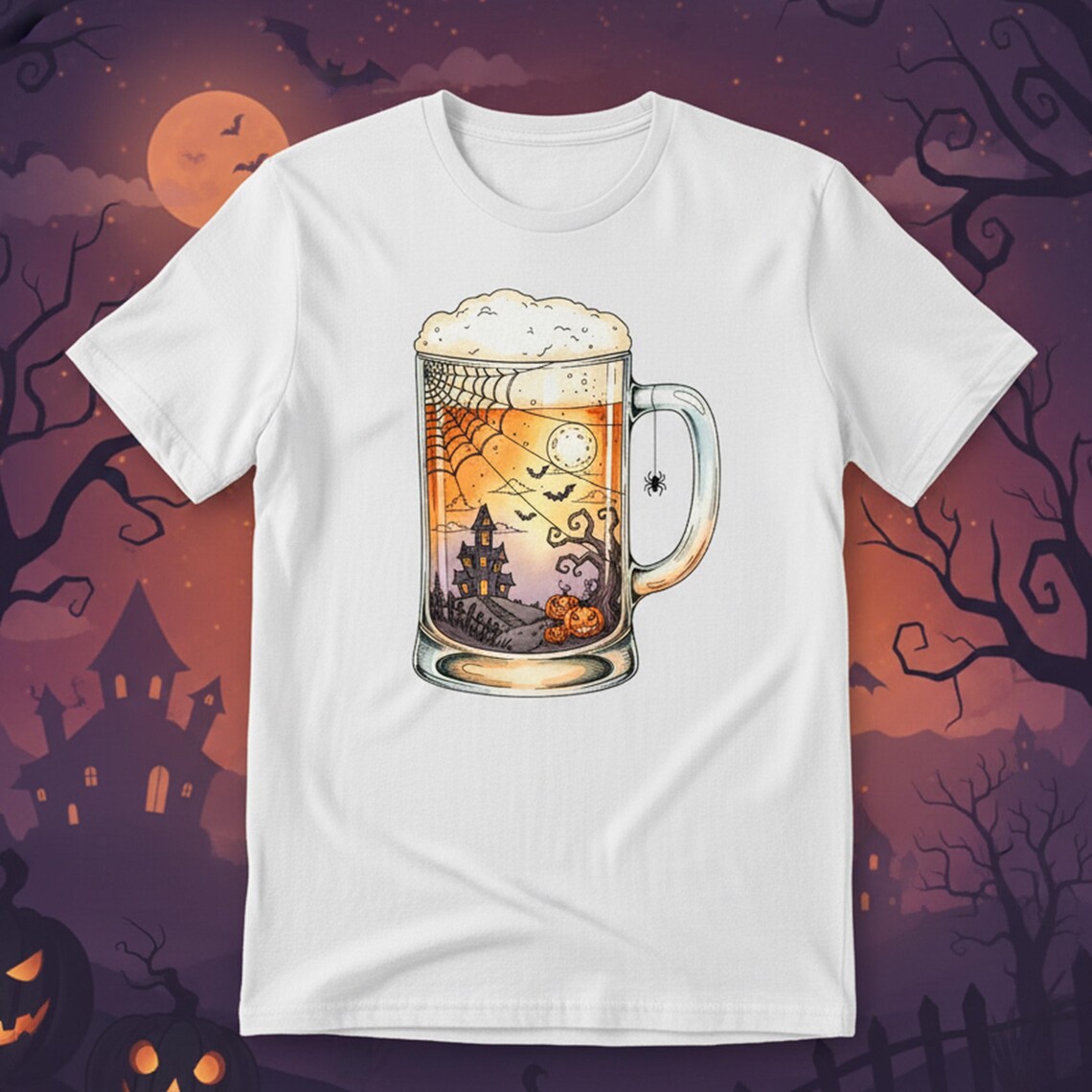 Halloween Beer Mug Art: Spooky Haunted House PNG (digital Download) - Etsy