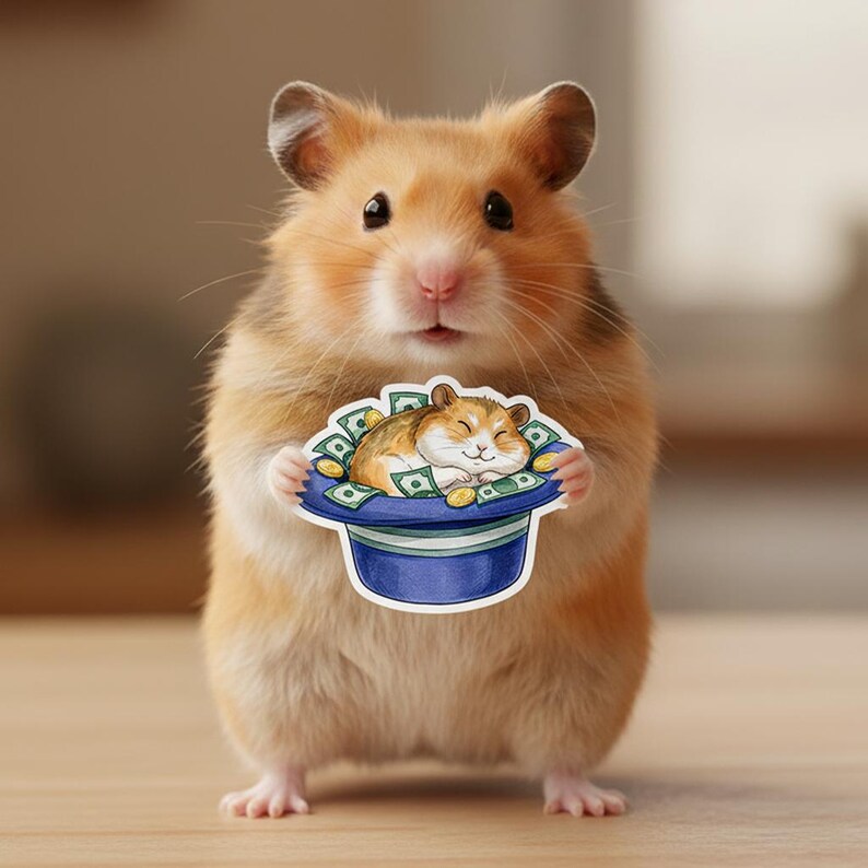 Money Hamster Clipart: Funny Animal PNG for T-shirt, Mug, Sticker ...