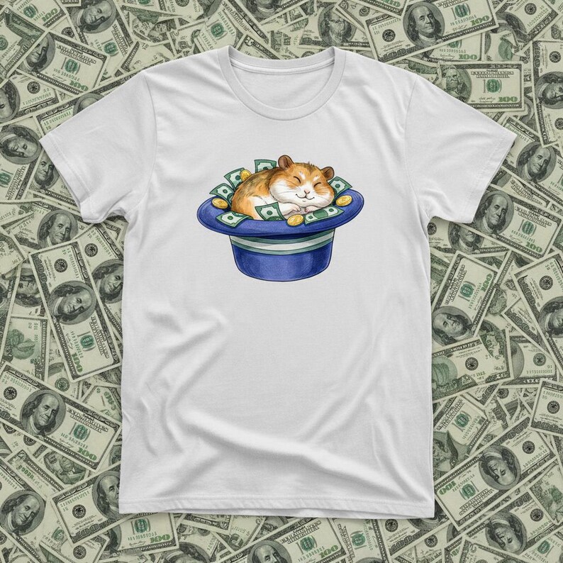 Money Hamster Clipart: Funny Animal PNG for T-shirt, Mug, Sticker ...