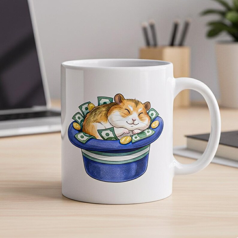 Money Hamster Clipart: Funny Animal PNG for T-shirt, Mug, Sticker ...