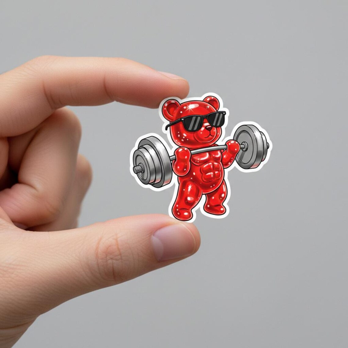 Strong Gummy Bear Clipart, Gym Candy Bear Lifting Weights PNG, Funny ...