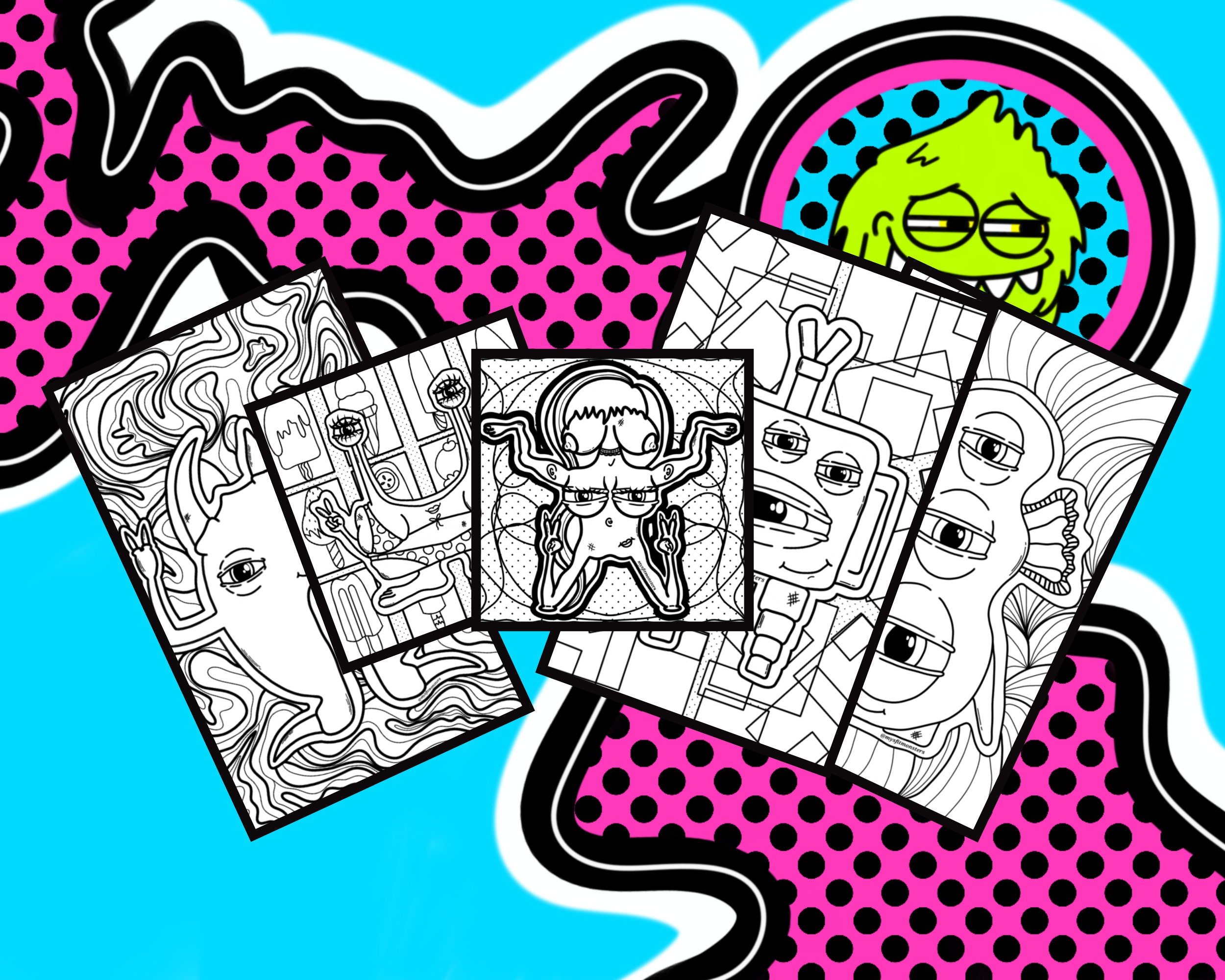Stoner Delight: Monster Coloring Pages (5) | Trippy Art | Unique Adult ...