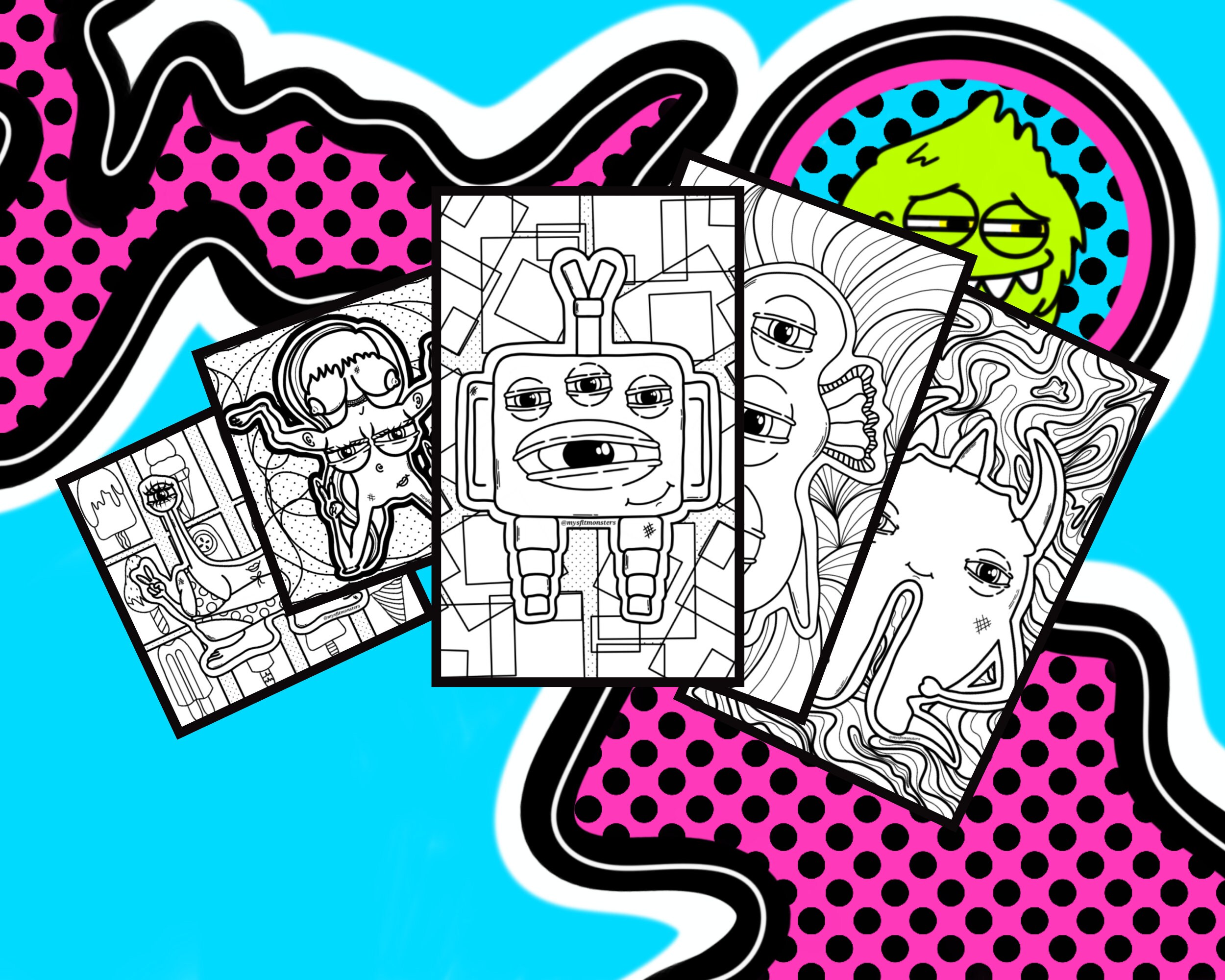Stoner Delight: Monster Coloring Pages (5) | Trippy Art | Unique Adult ...