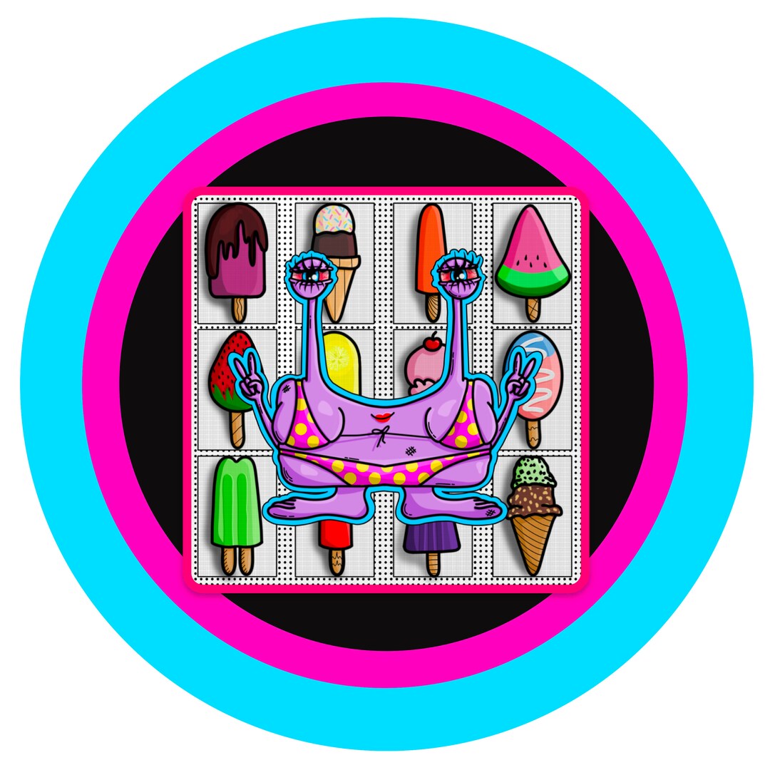 Sticker Vibrant Bikini Monster Ice Cream & Popsicle Decal Fantasy ...