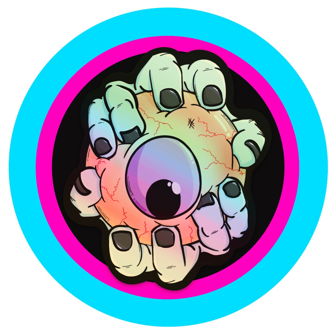 Sticker - Weird Eyeball Monster | Holographic Vinyl Eyeball Decal ...