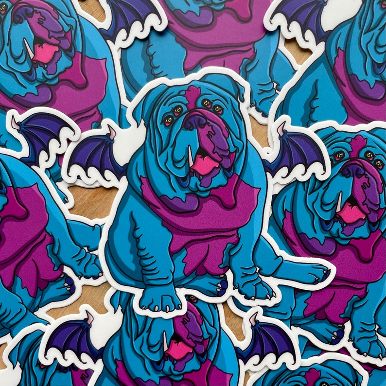 English Bulldog Monster Matte Vinyl Sticker I Love My English Bulldog ...