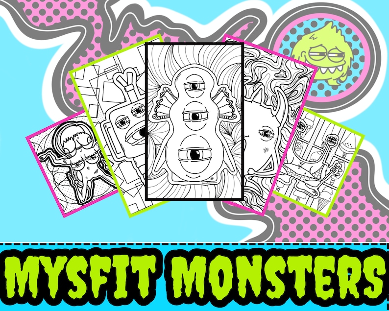 Stoner Delight: Monster Coloring Pages 5 Trippy Art Unique Adult ...