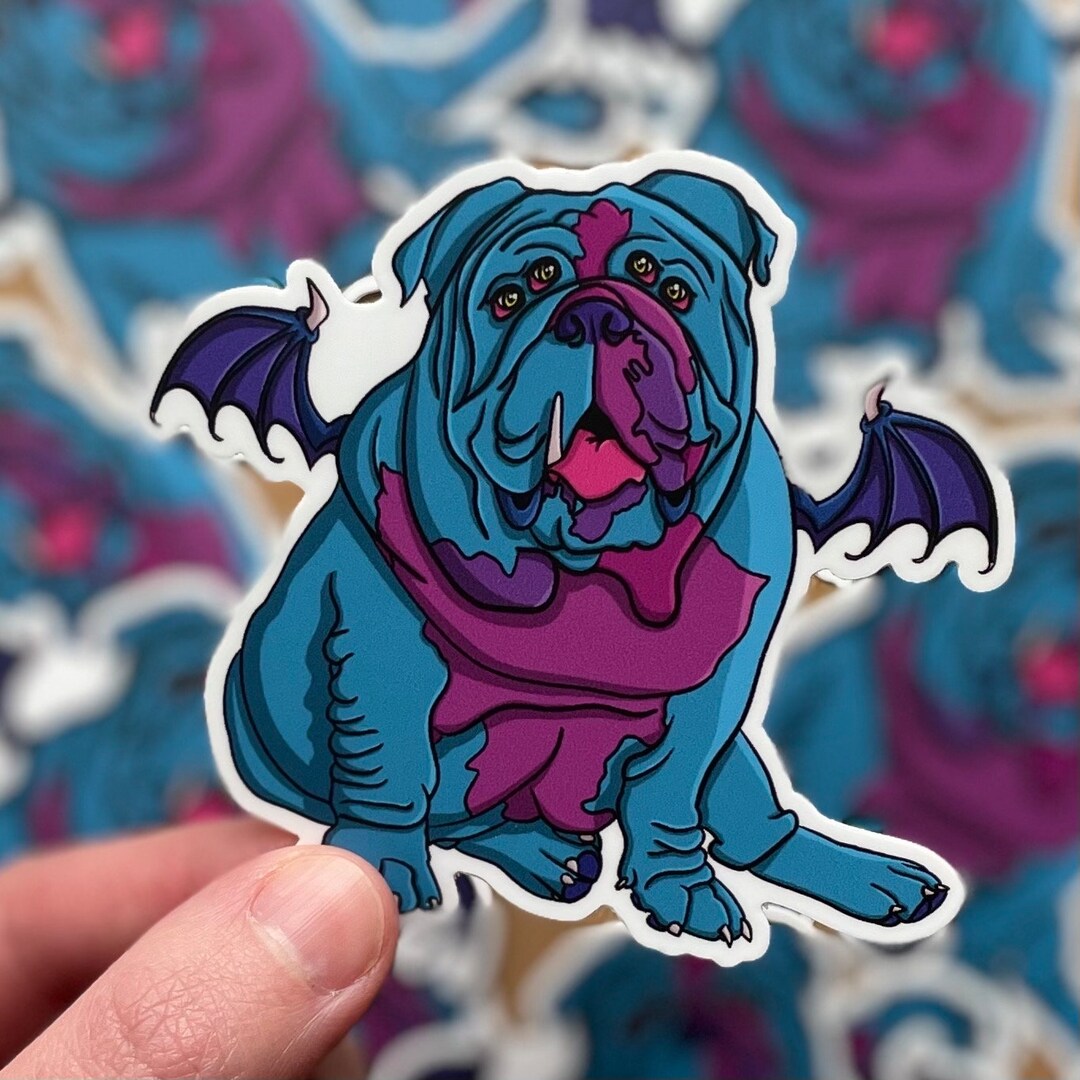 English Bulldog Monster Matte Vinyl Sticker I Love My English Bulldog ...