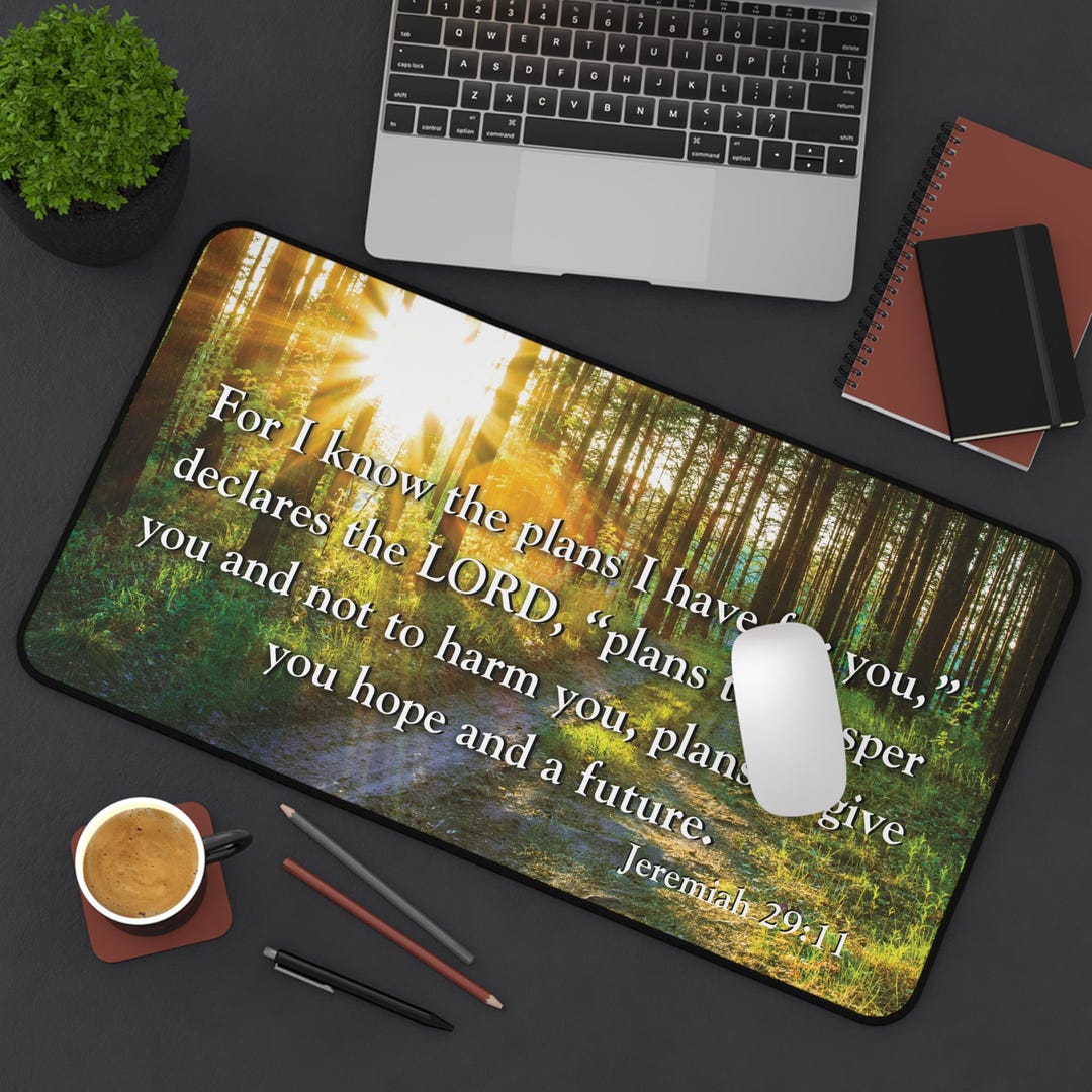 Bible Verse Desk Mat, Scripture Quote Mouse Pad, Christian Desk Pad ...