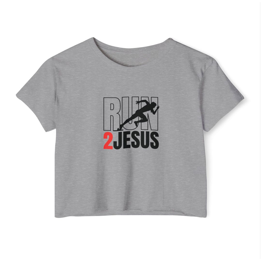 Run 2 Jesus Women's Festival Crop Top - Cute Summer Tee, Christian ...
