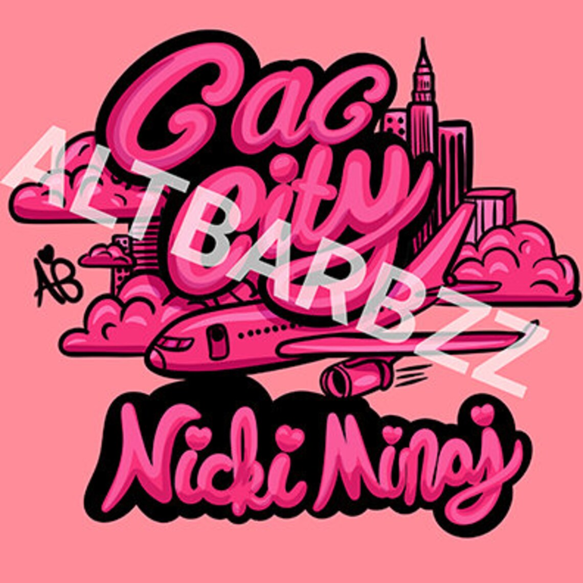 Gag City, for the Barbz, Digital Art, Sticker, Pink and White ...