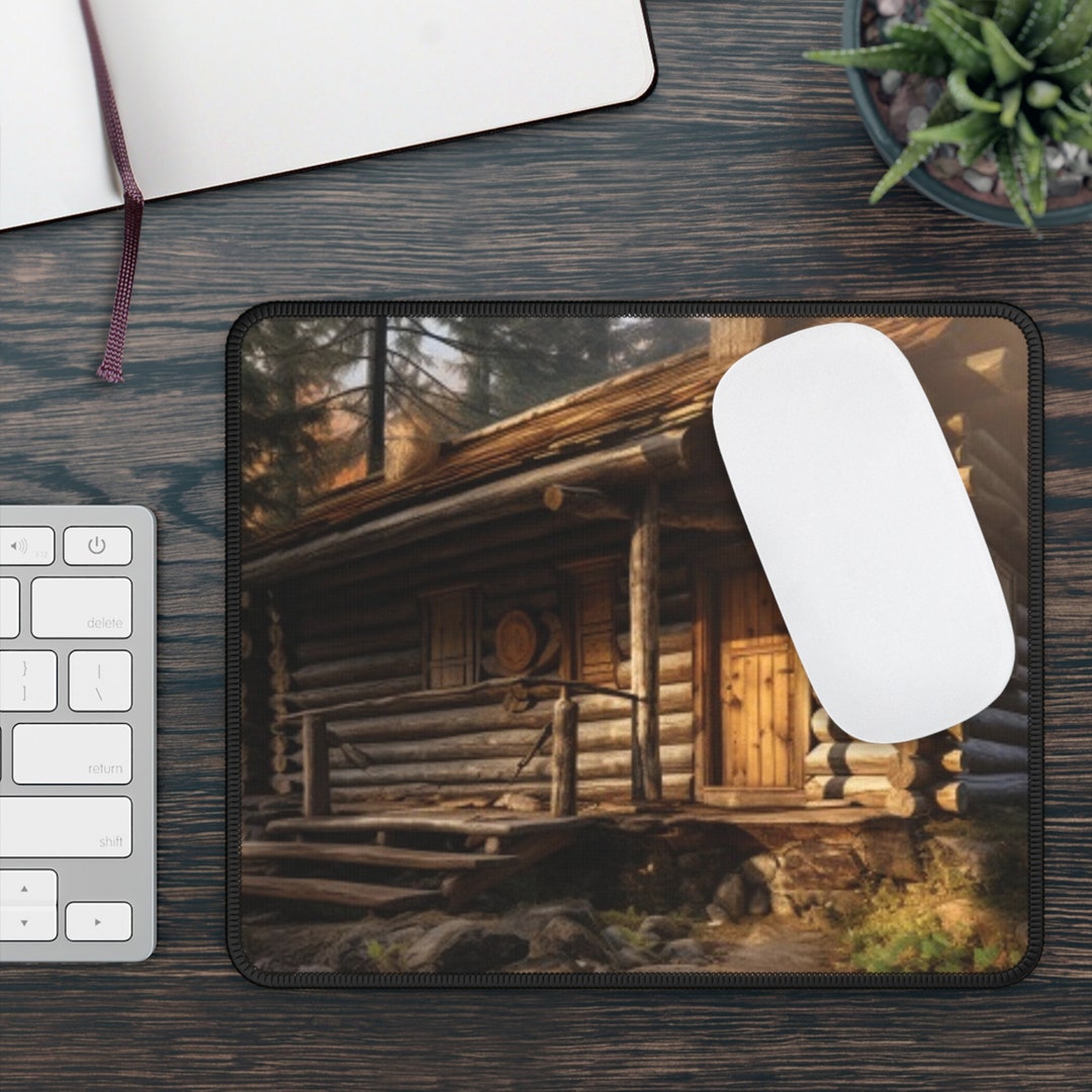 Log Cabin Gaming Mouse Pad, Large Desk Pad, Gaming Desk Mat, Office ...