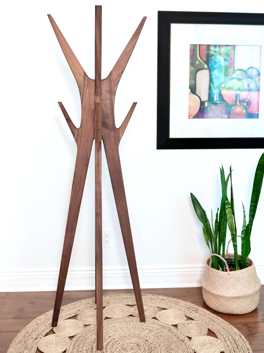 Handcrafted Mid-century Black Walnut Coat Rack - PHILIAS - Etsy