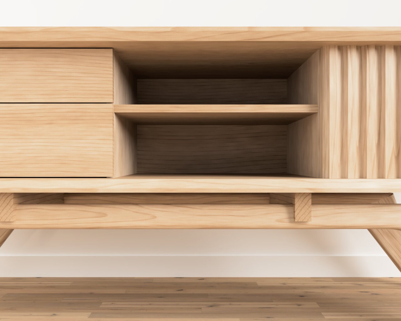 Antonia Mid-century Credenza, Sideboard, TV Stand, Audio Console Made of Maple Hardwood. - Etsy