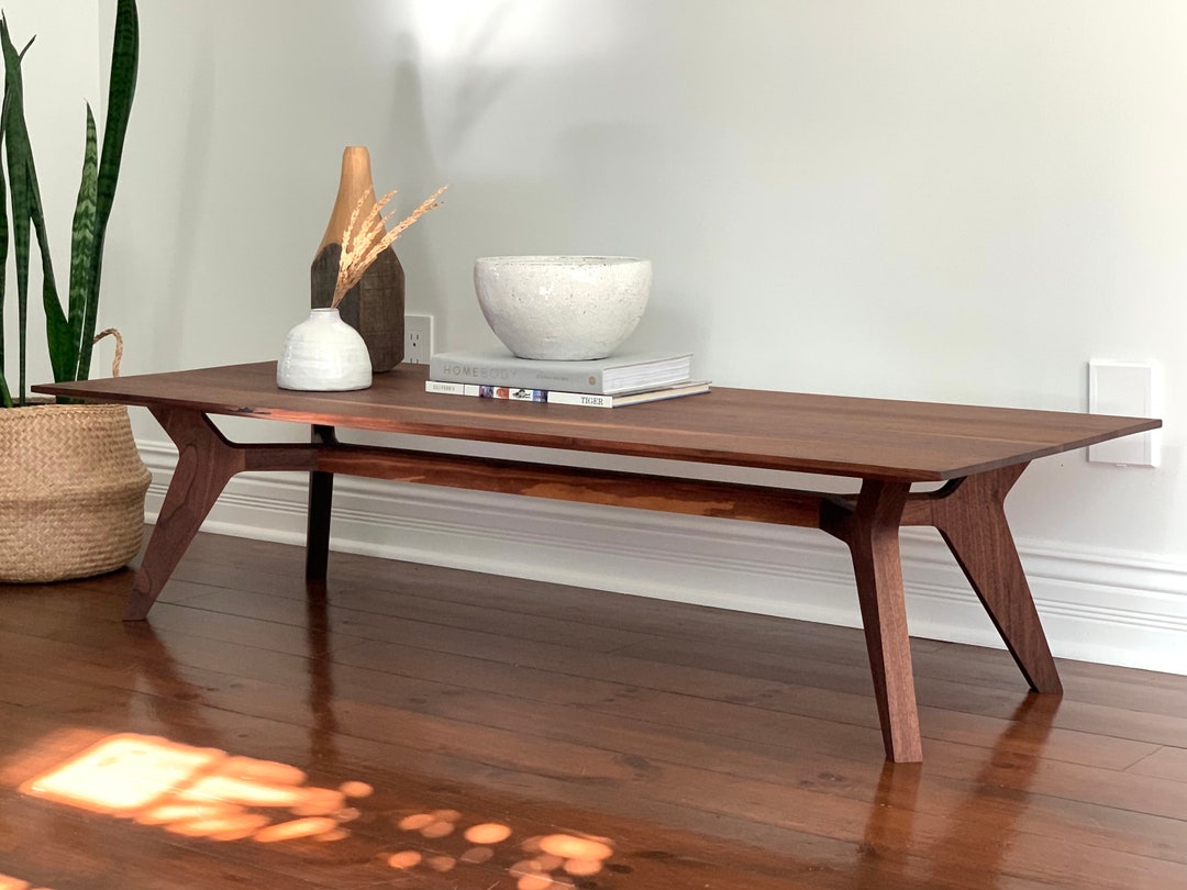 Imperfect OSCAR Mid-century Rectangular Coffee Table Made of Black Walnut Hardwood - Etsy