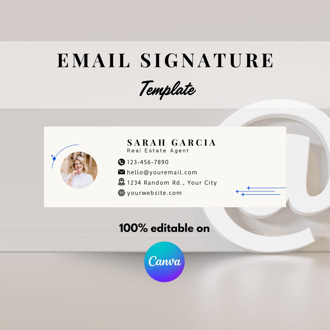 Business Signature, Gmail Email Signature, Canva Email, Real Estate ...