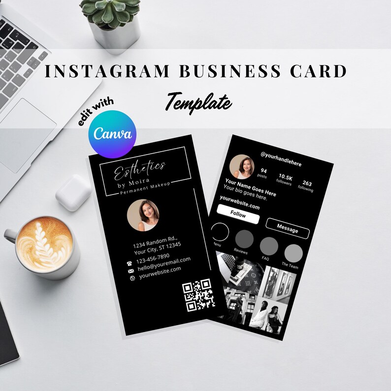 Instagram Business Card, Qr Code Business Card, Unique Business Card ...