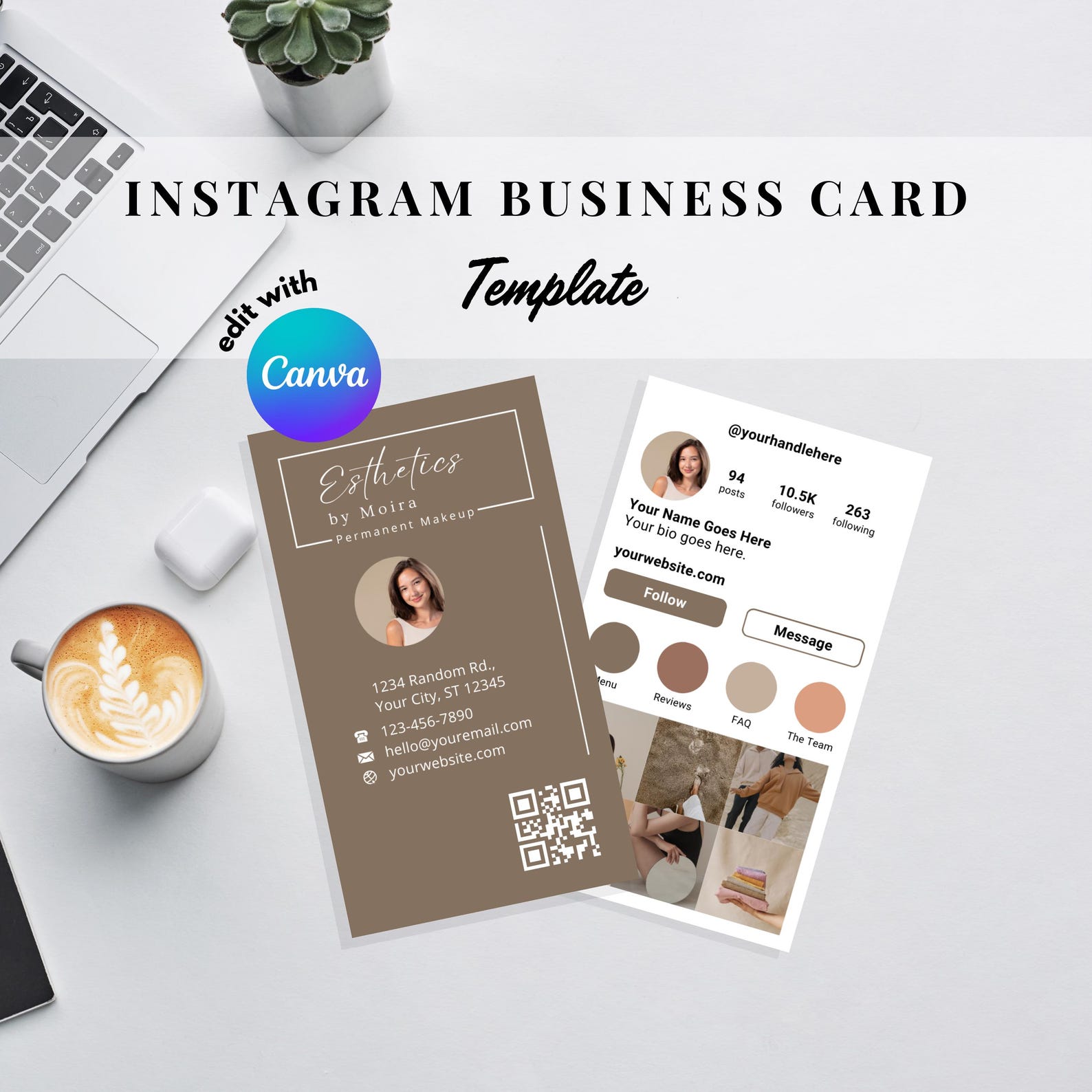 Instagram Business Card, Ig Business Card Template, Qr Code Business ...