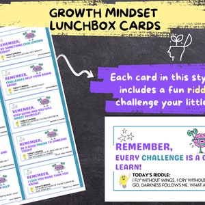 Growth Mindset Lunchbox Notes Printable - Etsy