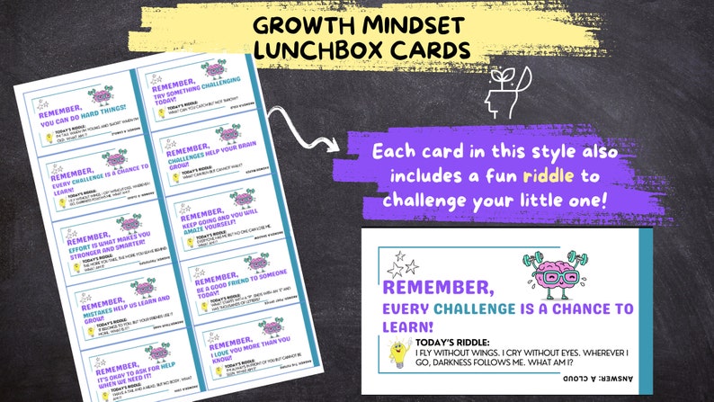 Growth Mindset Lunchbox Notes Printable - Etsy