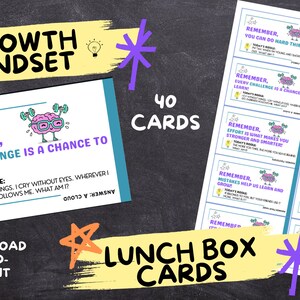 Growth Mindset Lunchbox Notes Printable - Etsy