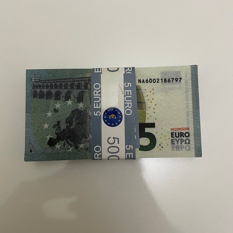Realistic 5 Euro Play Money for Parties & Pranks 100pcs Fake Bucks ...