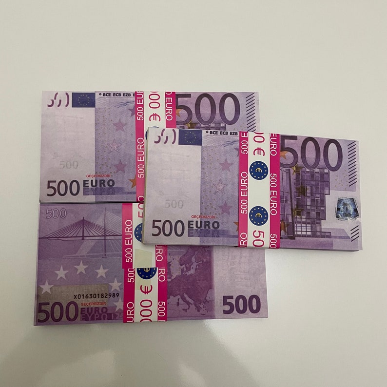Realistic 500 Euro Play Money for Parties & Pranks 100pcs Fake Bucks ...
