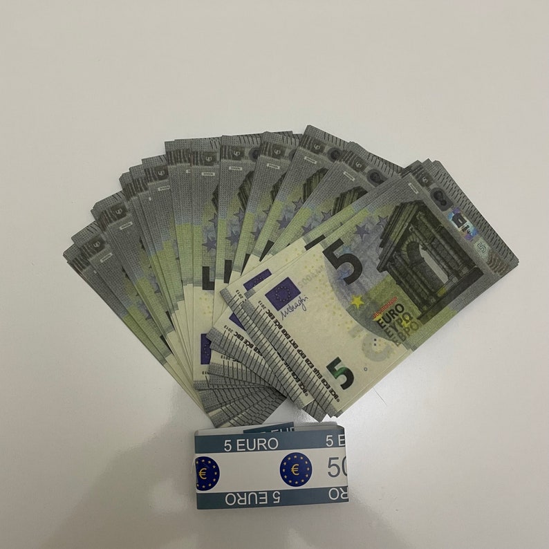 Realistic 5 Euro Play Money for Parties & Pranks 100pcs Fake Bucks ...