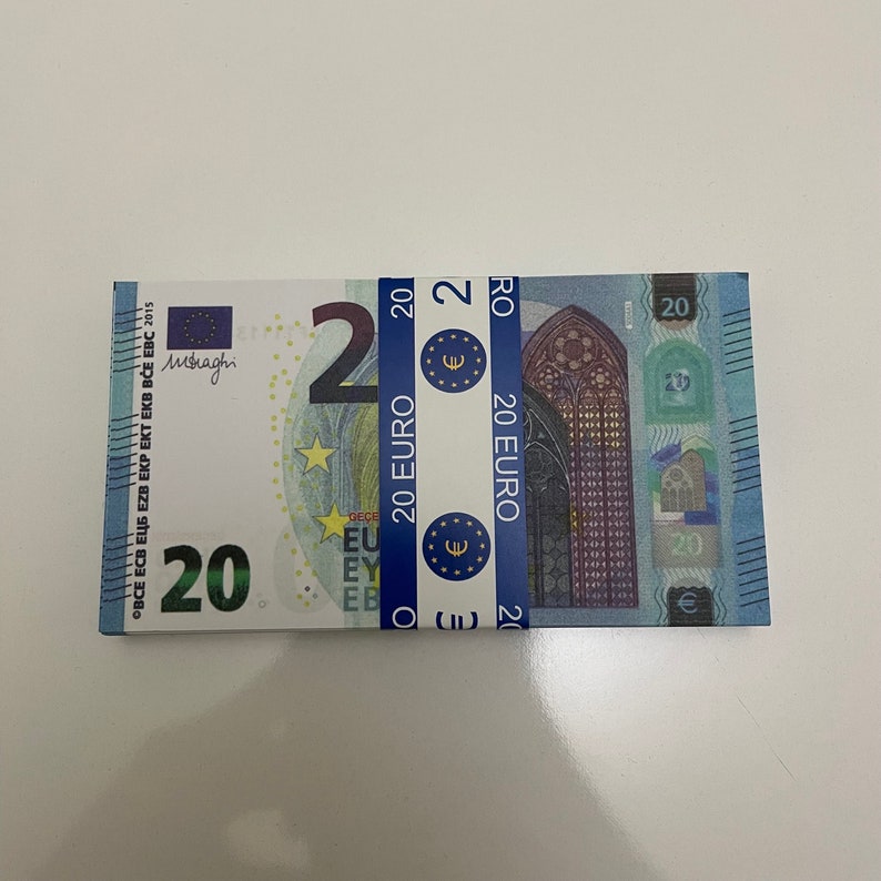 Realistic 20 Euro Play Money for Parties & Pranks 100pcs Fake Bucks ...