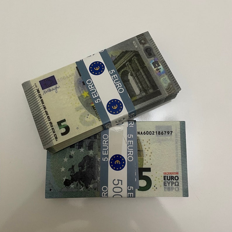 Realistic 5 Euro Play Money for Parties & Pranks 100pcs Fake Bucks ...