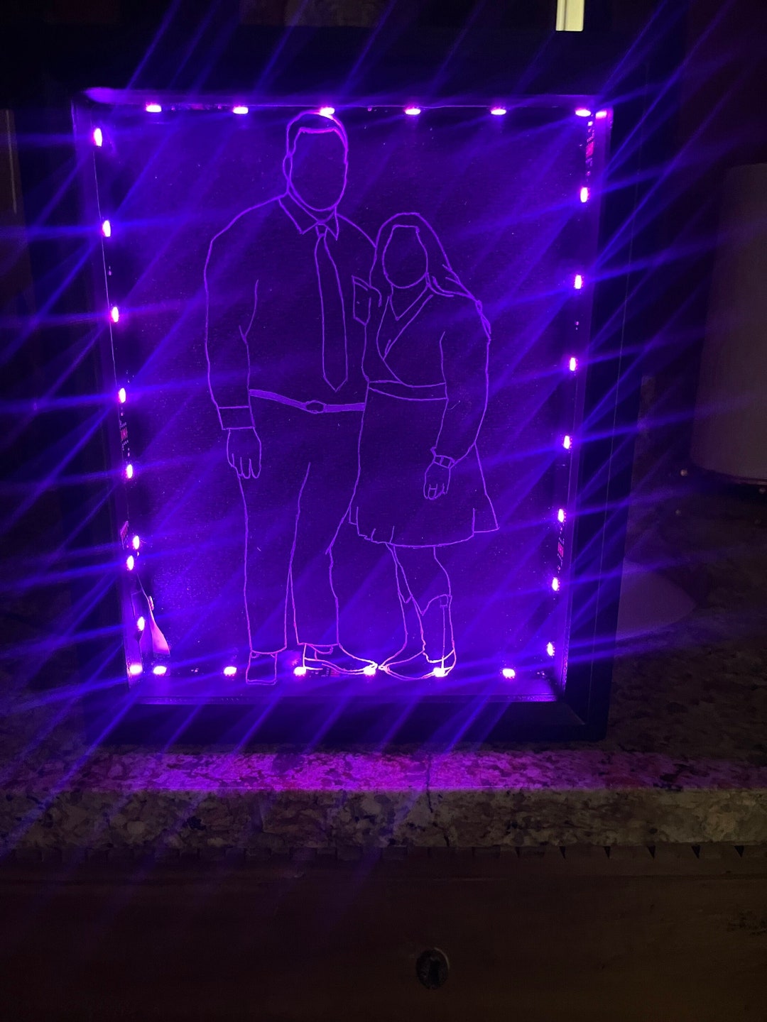 LED Shadow Box Engraved Photo - Etsy