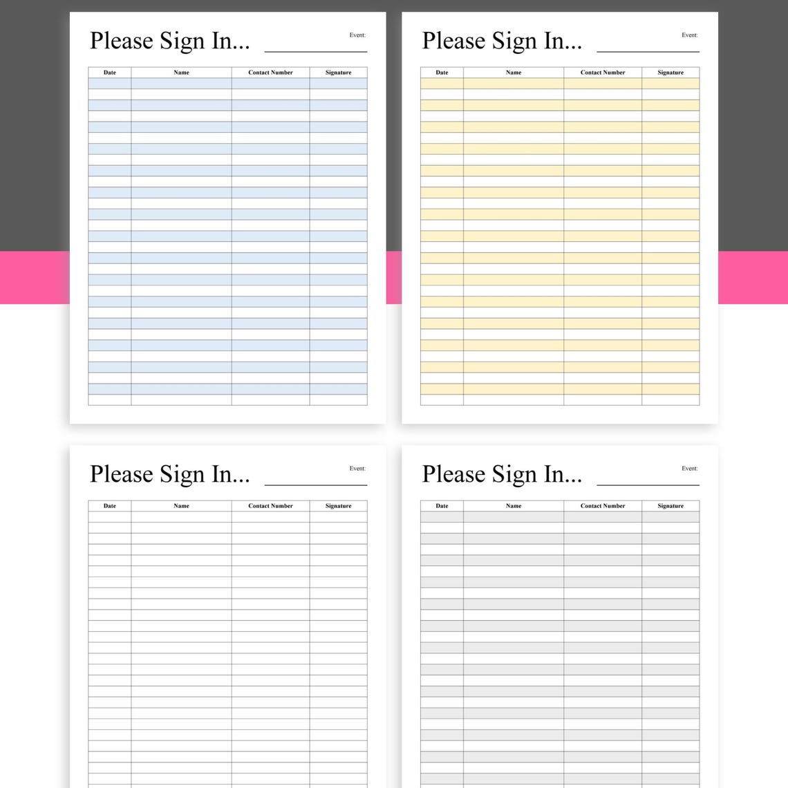 Please Sign in | Printable Sign in Sheet / Template | Attendees Log in ...
