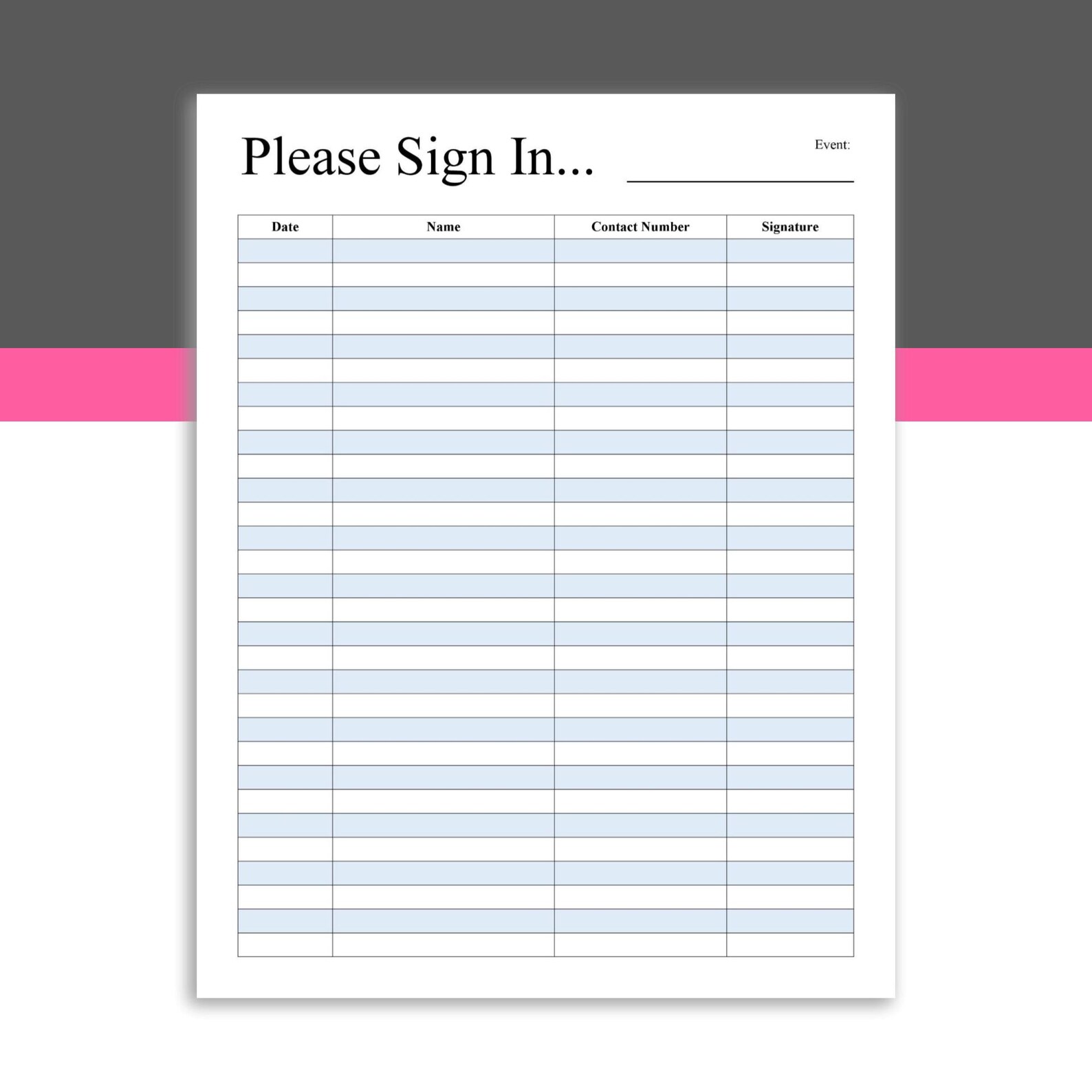 Please Sign in | Printable Sign in Sheet / Template | Attendees Log in ...