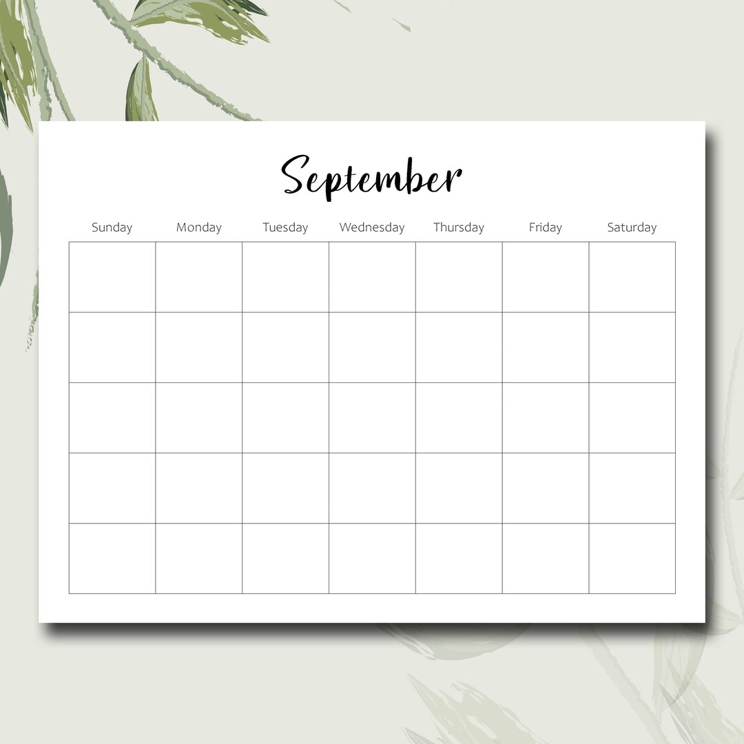 Blank Calendar Printable, January to December, Undated, Sunday and ...