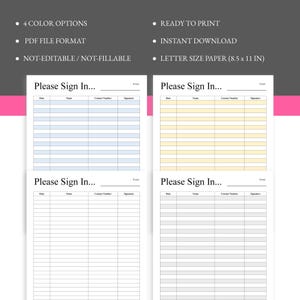 Please Sign in | Printable Sign in Sheet / Template | Attendees Log in ...