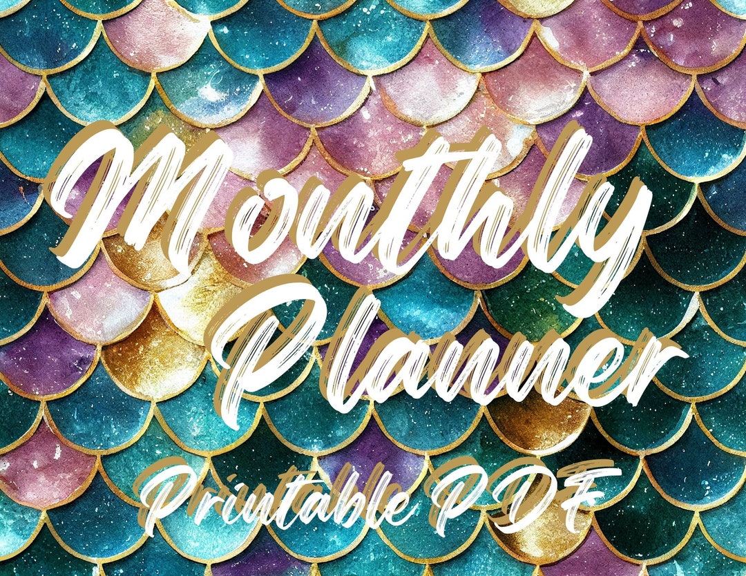 Monthly Planner Mermaid Digital Download - Etsy