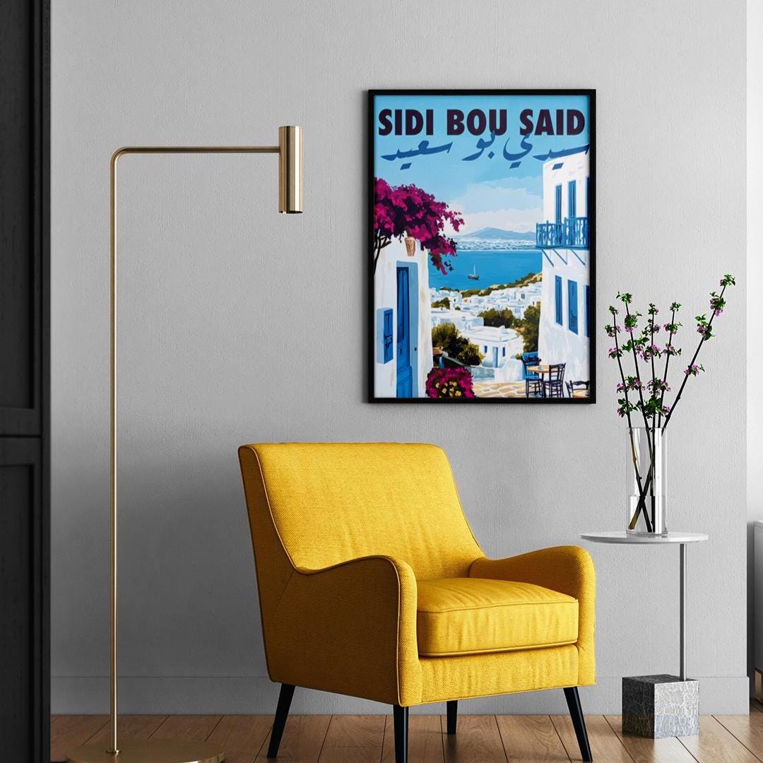 Sidi Bou Said Poster | Tunisia Poster | Affiche Tunisie | Size A4 A3 - Etsy