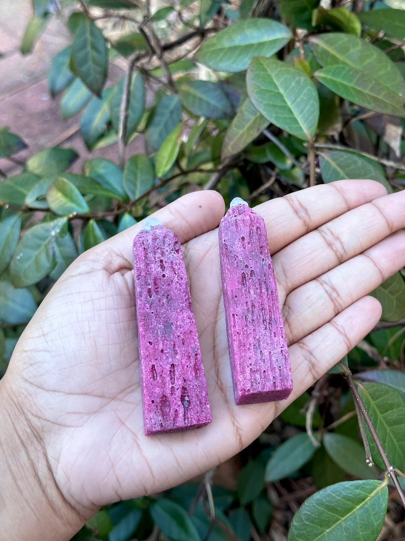 Ruby(honeycomb) UV Reactive Small Tower, Ruby Point Crystal - Etsy