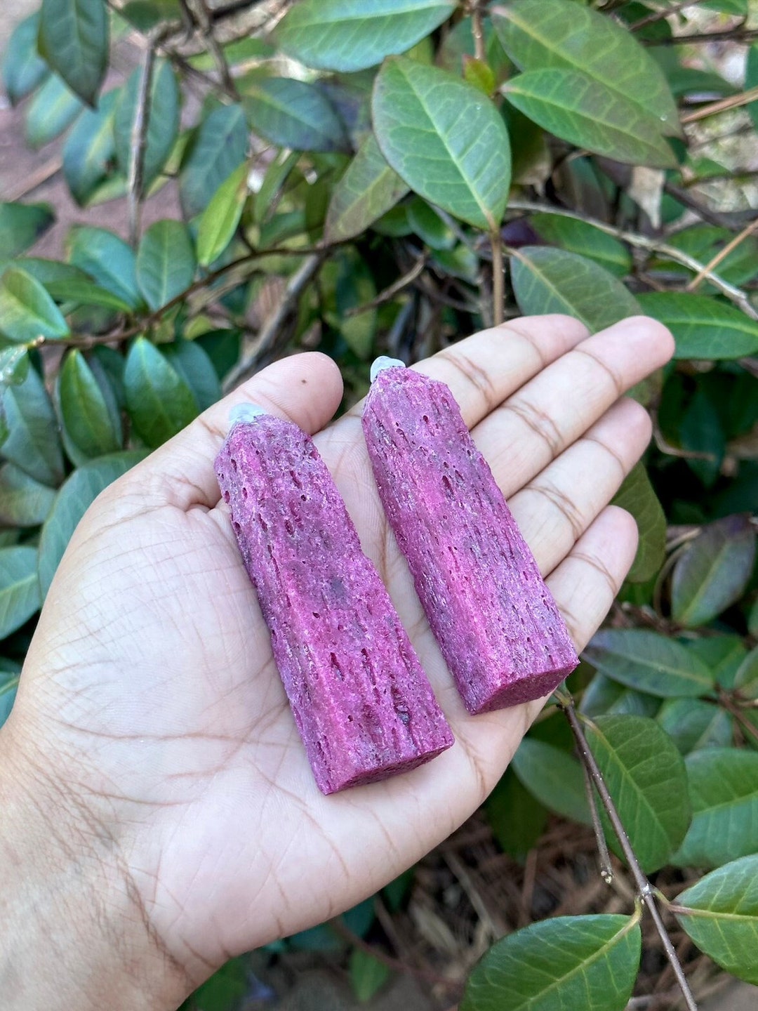 Ruby(honeycomb) UV Reactive Small Tower, Ruby Point Crystal - Etsy