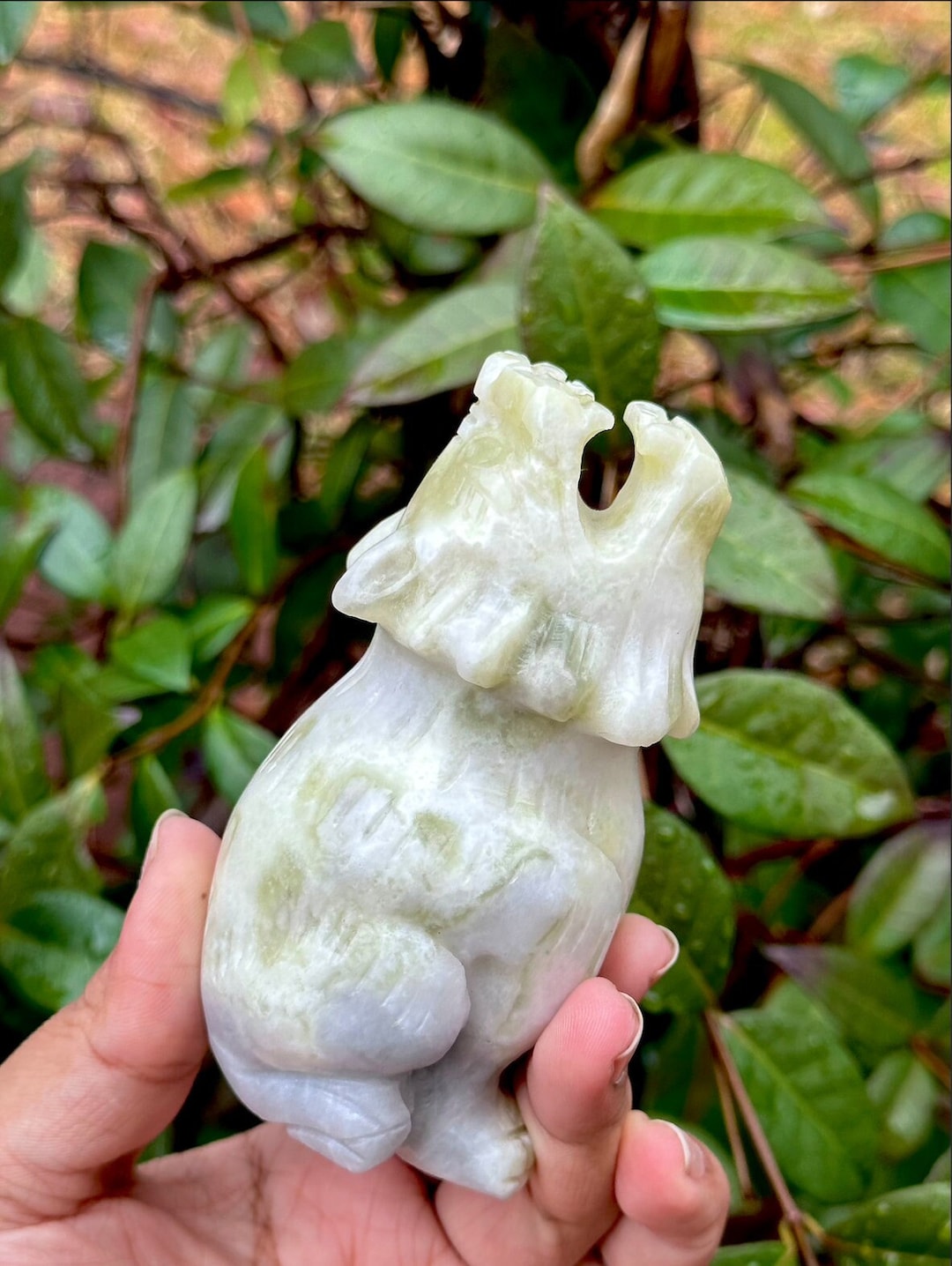 Natural Lantian Jade Wolf Carving - Etsy