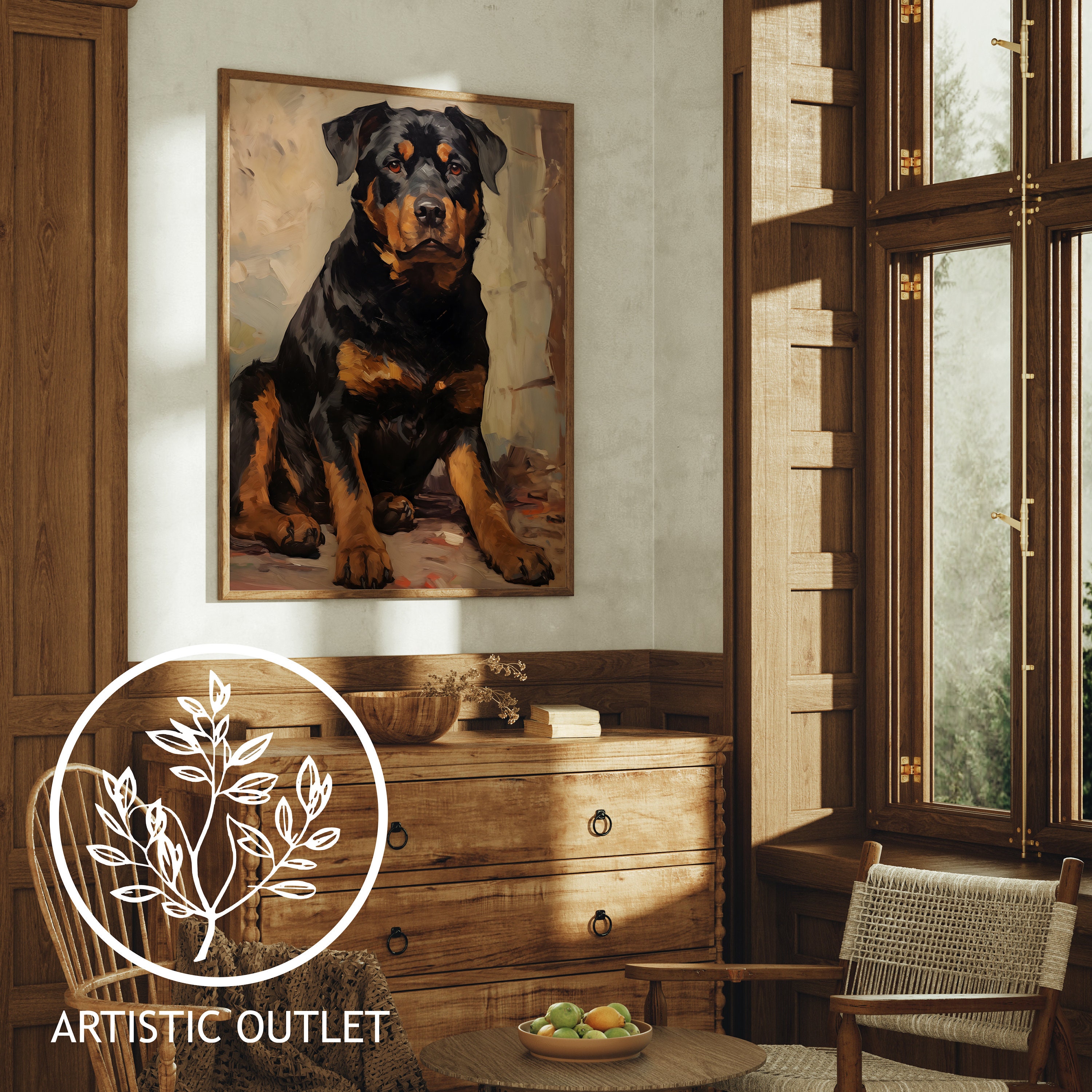 Rottweiler Painting | Dog Artwork | Sell Digital Art | Oil Canvas | AI ...