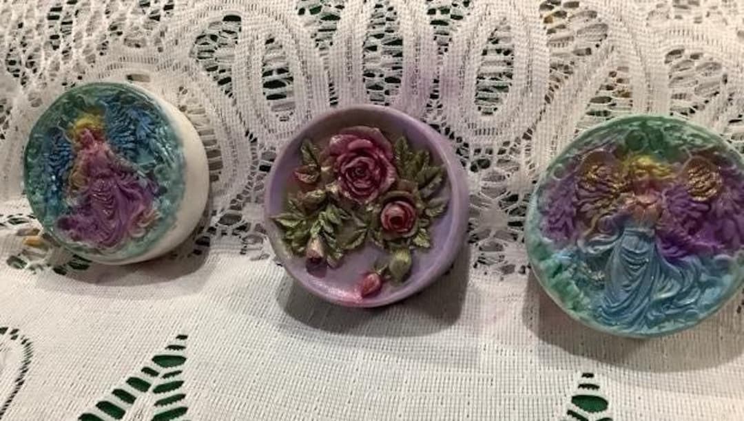 Dual-sided Shea Butter Soap — Angel & Floral Design | Unscented ...