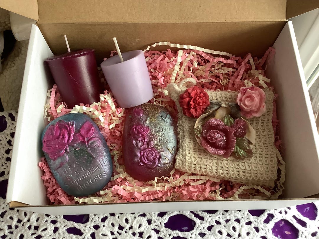 Romantic/spa Day Soap/candle, Custom Scented Soap Set – 2 Bars Soap W ...